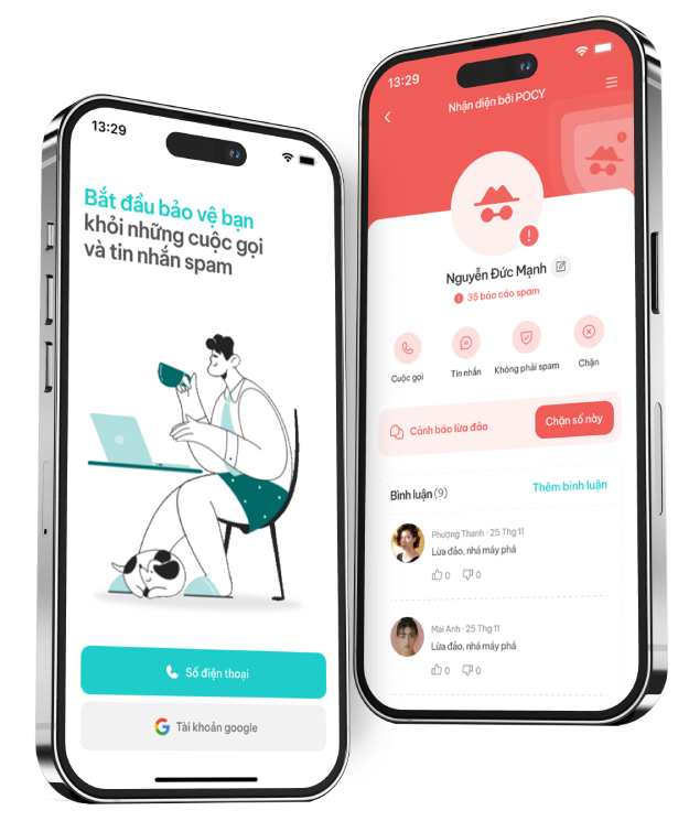 Pocy - Ứng dụng bảo vệ người dùng khỏi spam cuộc gọi - SMS
