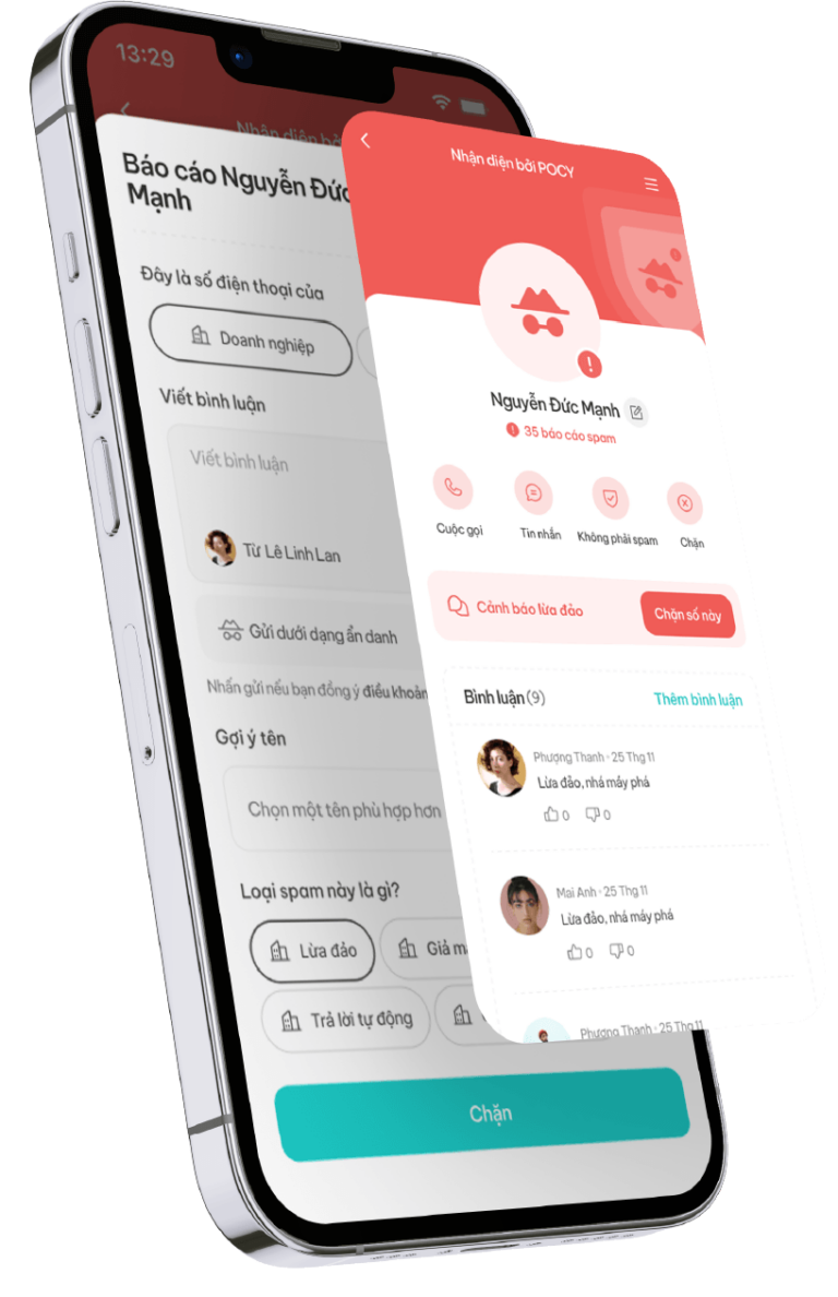 Pocy - Ứng dụng bảo vệ người dùng khỏi spam cuộc gọi - SMS